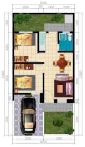 √ Inspirasi Denah Desain Rumah Type 40 Minimalis Modern