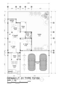 √ Inspirasi Denah Desain Rumah Type 72 Minimalis Modern