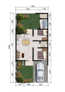 √ Inspirasi Denah Desain Rumah Type 72 Minimalis Modern