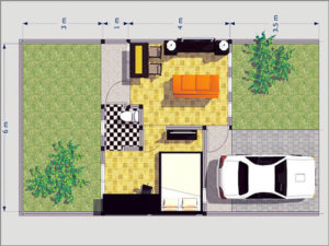 √ Inspirasi Denah Desain Rumah Type 27 Minimalis Modern